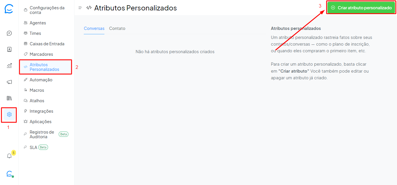 Como Criar Atributos Personalizados | Chatify Suporte