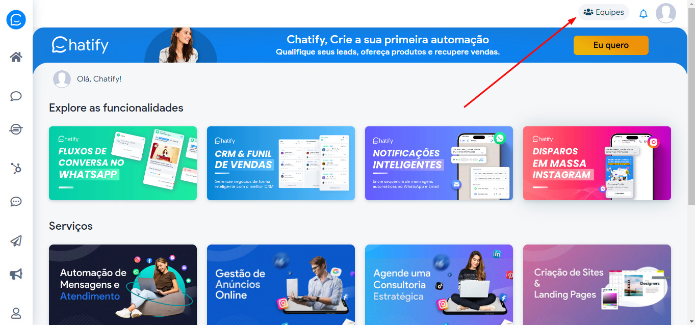 Como Convidar Membros da Sua Equipe | Chatify Suporte